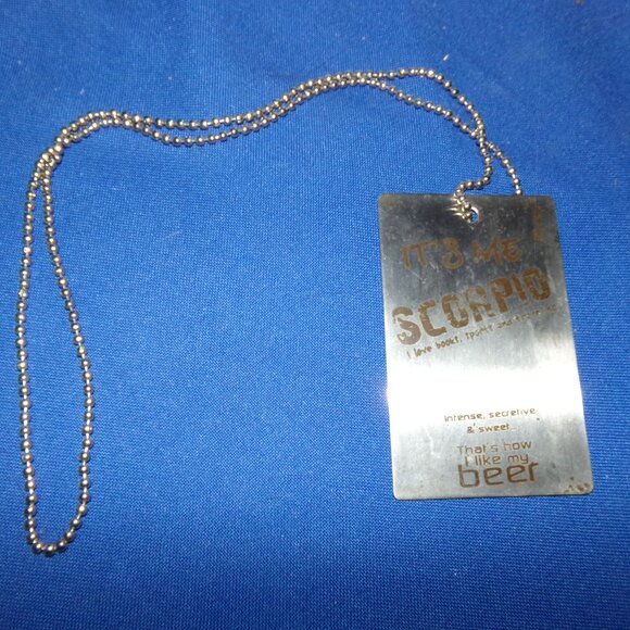 HOT (?) | Accessories | Vintage Giant Scorpio Dog Tag Necklace On ...